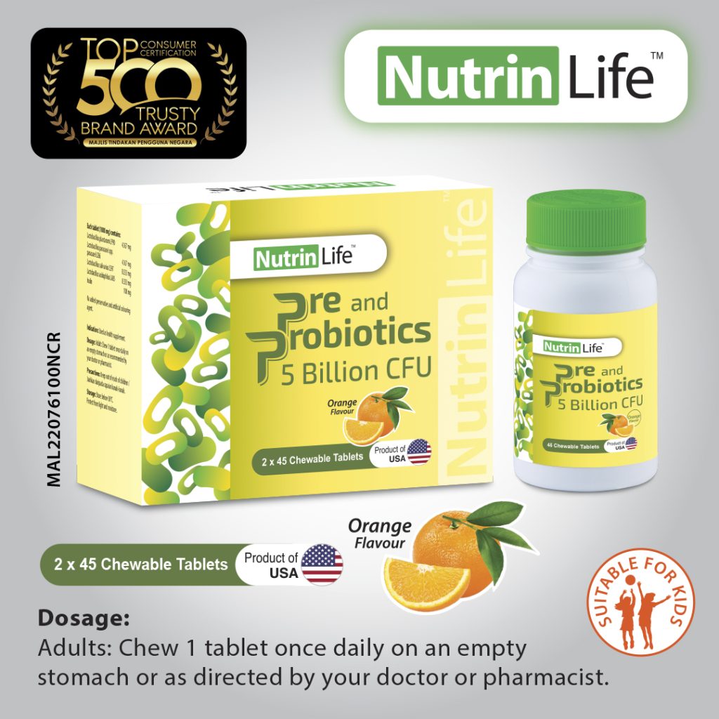 NutrinLife Pre And Probiotics 5 Billion CFU Chewable Tablets – Nutrinlife